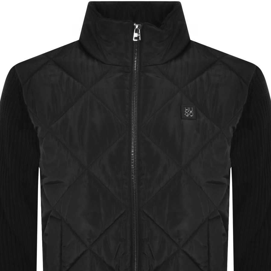 HUGO Sybon Mixed Material Jacket Black | Mainline Menswear