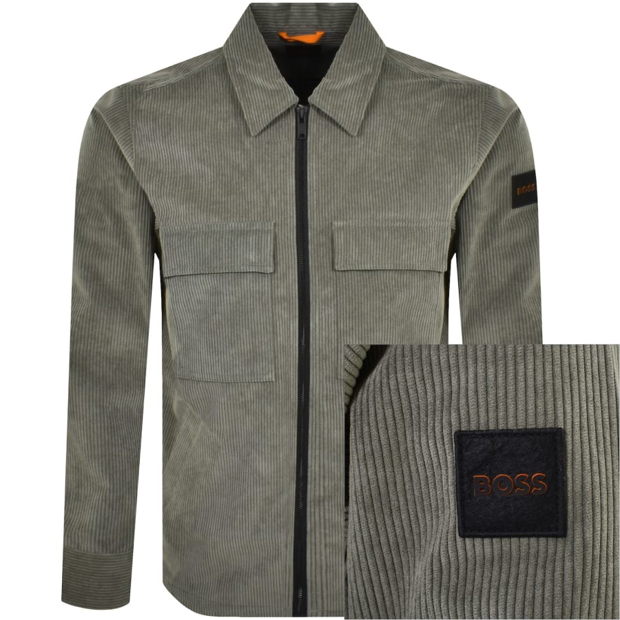 BOSS Lozzy Corduroy Overshirt Grey | Mainline Menswear
